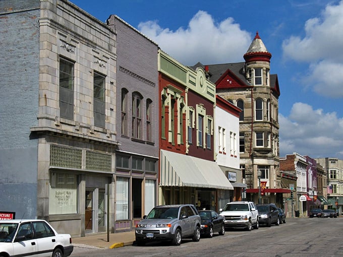 Historic brick buildings line Sedalia's welcoming main street. These sturdy structures have weathered decades of change while maintaining their dignified charm.