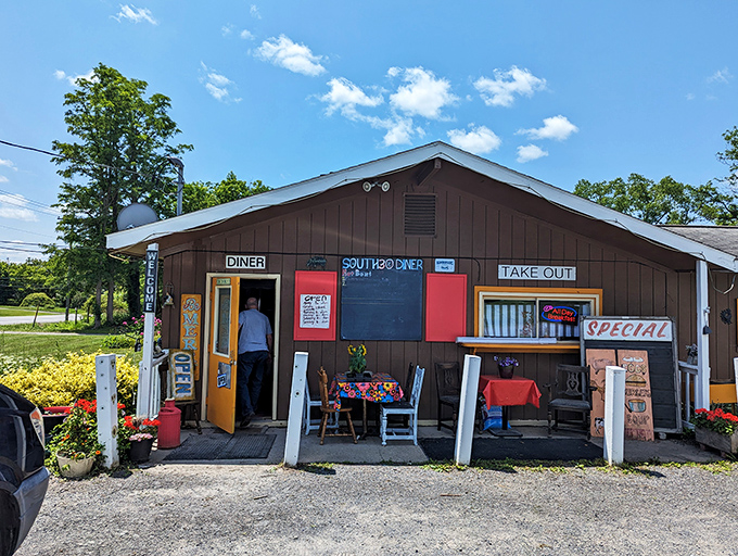This wooden cabin of breakfast delights proves the best diners come in small, colorful packages.