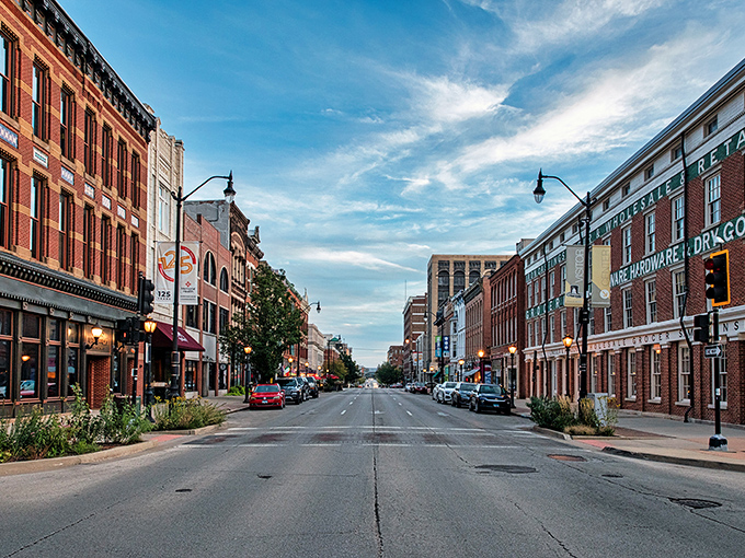 These dignified brick buildings have housed everything from hat shops to hardware stores, all while watching history unfold around them.