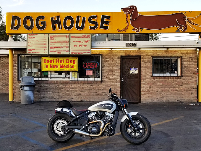 This brick building with its playful wiener dog sign has been an Albuquerque landmark longer than most of us have been hungry.