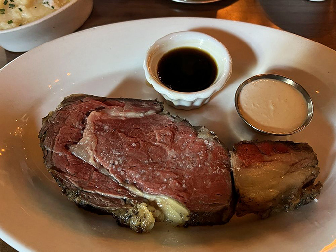 This 14oz prime rib doesn't just satisfy hunger&mdash;it creates memories. That perfect edge-to-edge pink is what beef dreams are made of.