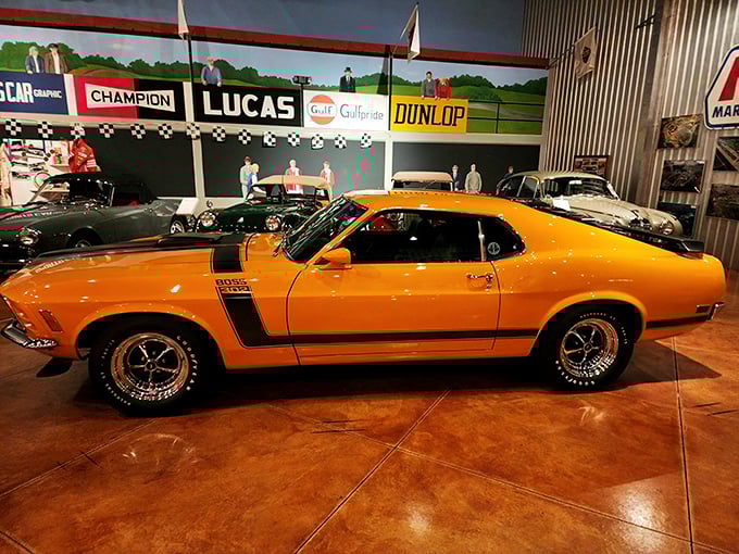 The Boss 302 Mustang in Grabber Orange isn't just a car—it's a declaration of horsepower independence that still turns heads half a century later.