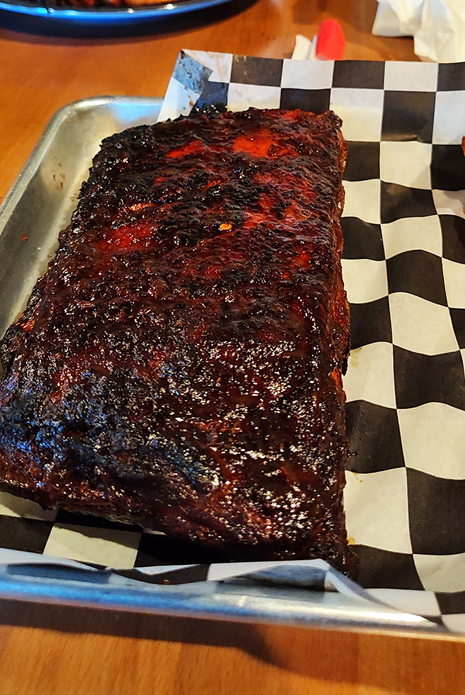 These ribs wear their glaze like a badge of honor&mdash;dark, sticky, and promising the kind of flavor that haunts your dreams.