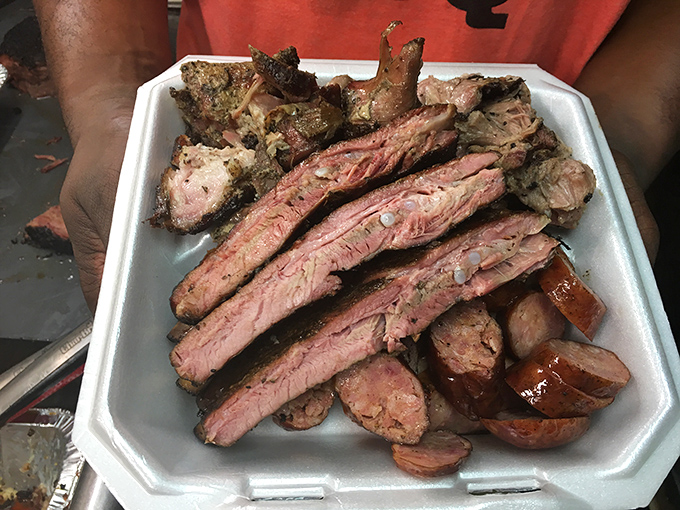 The barbecue sampler that answers the eternal question: "Why choose one meat when you can have them all?"