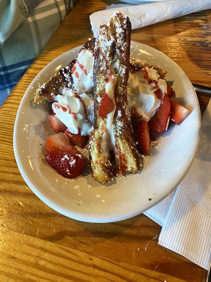 The Strawberry Belle French toast doesn't just arrive&mdash;it makes an entrance. Those strawberries and cream aren't garnishes; they're co-stars in this breakfast drama.