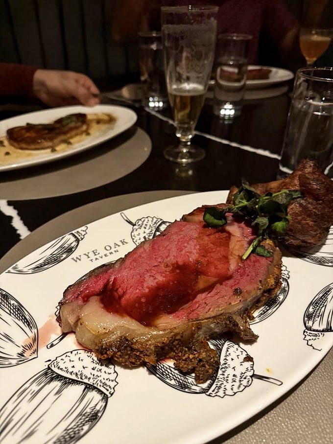 The prime rib at Wye Oak doesn't just melt in your mouth &ndash; it throws a party there and invites all your taste buds to dance.