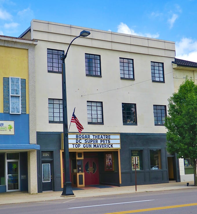 The Bogar Theatre marquee reminds us that small-town movie magic hits differently when you know the person tearing your ticket.