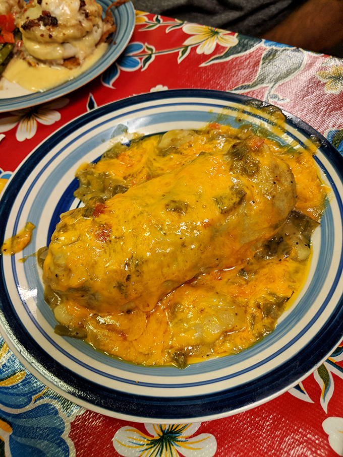 This isn't just a breakfast burrito&mdash;it's an architectural marvel of cheese, eggs, and green chili sauce that would make Frank Lloyd Wright weep with joy.
