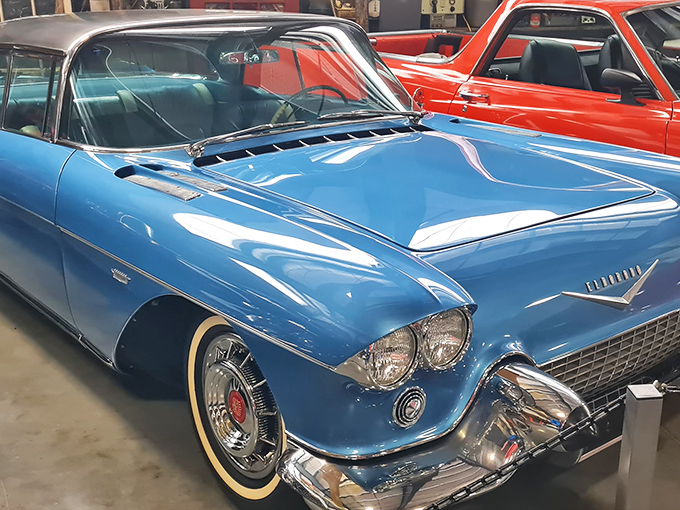 This powder blue Cadillac showcases an era when American cars had swagger, style, and enough chrome to be visible from space.