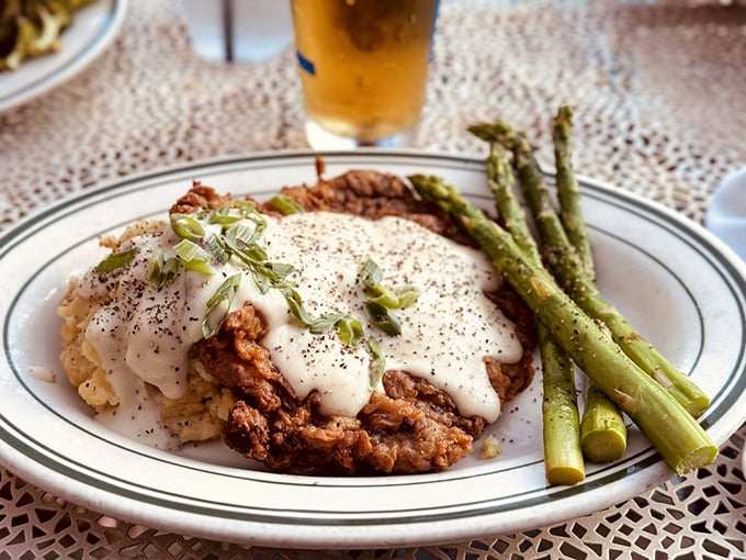 Chicken Fried Steak that's achieved the holy trinity: crispy coating, tender meat, and gravy that should be available by IV drip.
