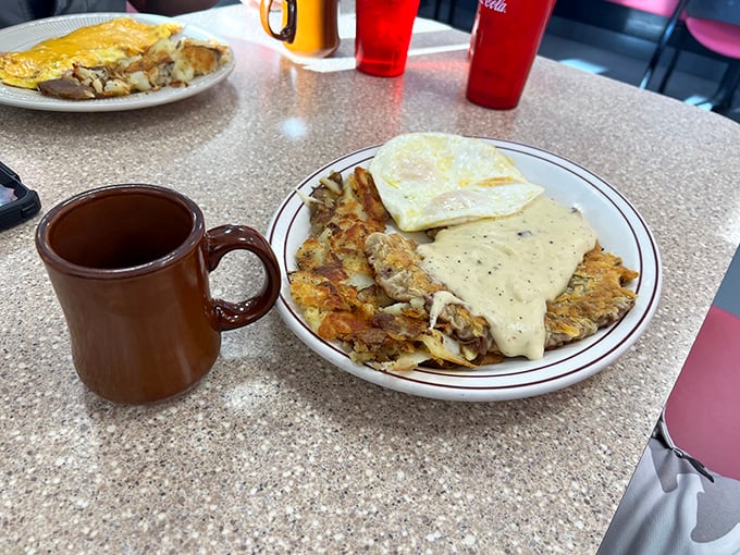 This chicken fried steak is so good, it should come with a warning label: "May cause spontaneous happy dances and uncontrollable mmm-ing." It's comfort food that hugs you from the inside out.