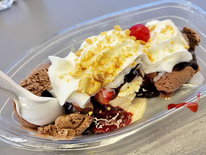 The banana split that launched a thousand diets&mdash;and was worth every single one of them. Chocolate, vanilla, and strawberry living together in perfect harmony.
