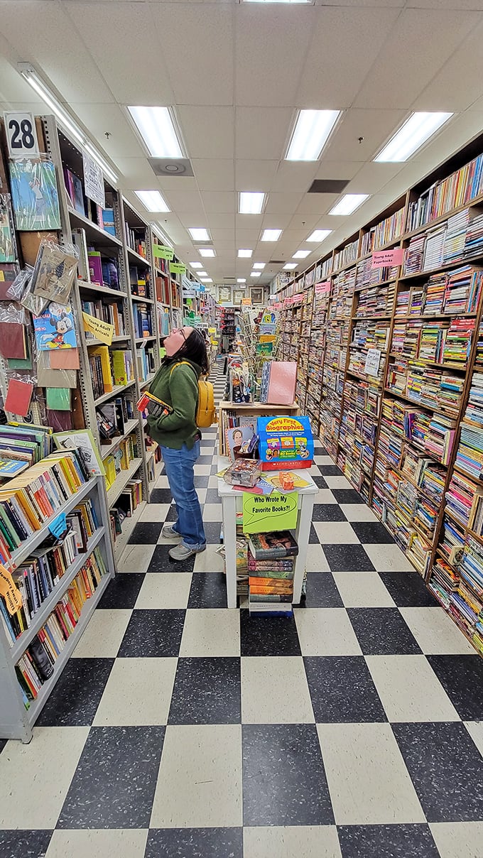 The classic bookstore experience: getting lost in aisles of possibility while surrounded by more adventures than one lifetime could hold.