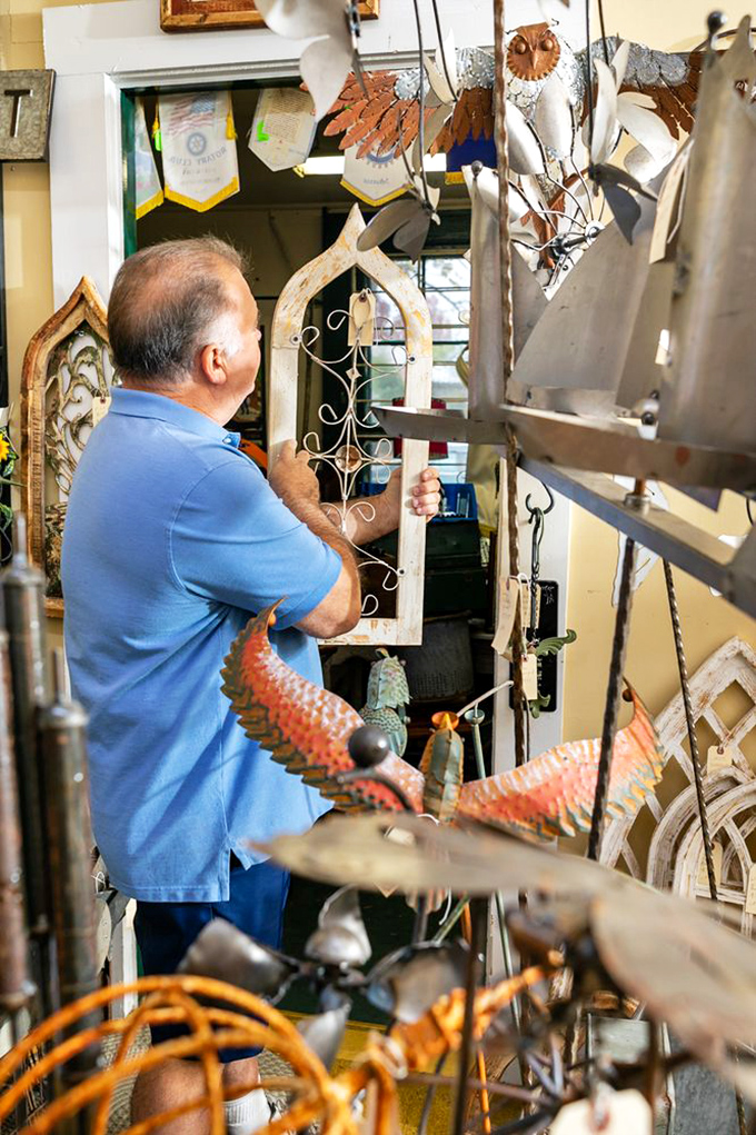 The thrill of the hunt! Browsing at C.J.'s isn't just shopping—it's archaeology with the possibility of taking artifacts home.