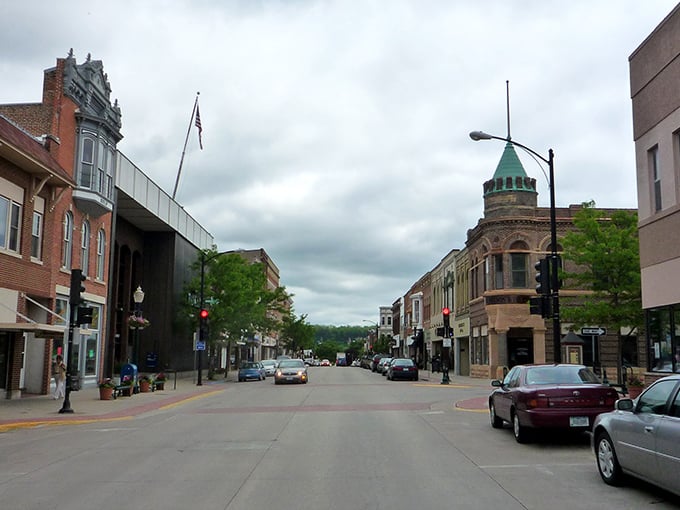 Water Street could be a movie set for "Charming Midwestern Downtown," complete with that distinctive turret building that makes architects swoon.