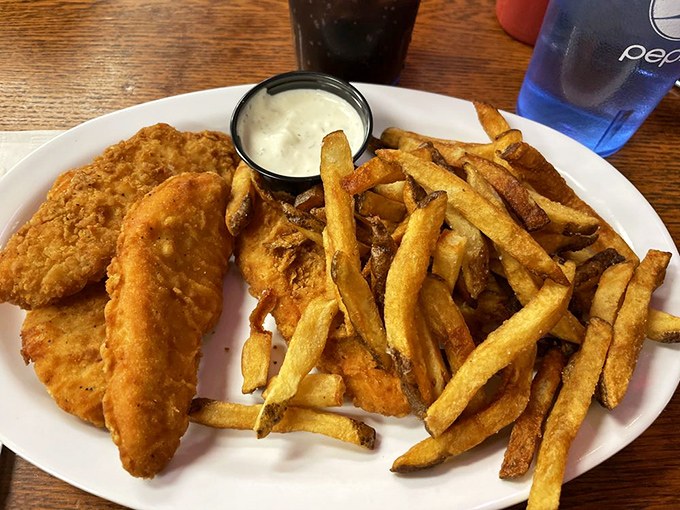 Fish so perfectly golden it belongs in Fort Knox. These crispy fillets with hand-cut fries make the perfect coastal comfort food.