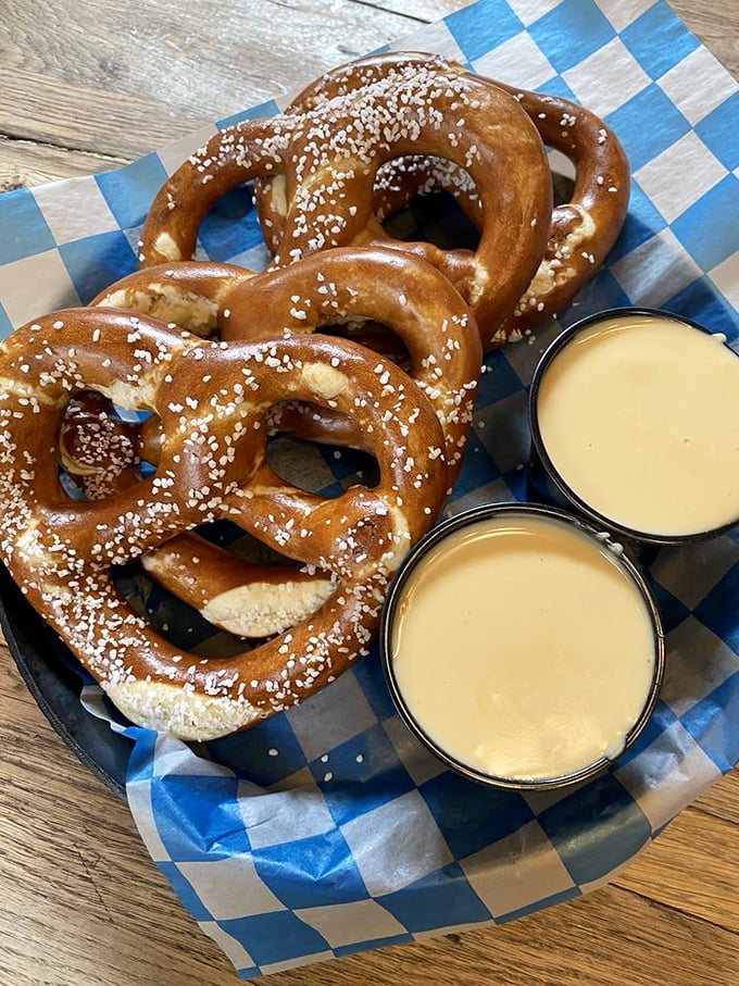 These pretzels have the perfect salt-to-dough ratio, while that beer cheese looks so velvety it could moonlight as a spa treatment.