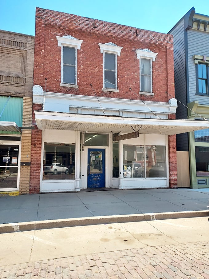 Every small town needs its character-filled storefront. This brick building with its blue door practically begs you to discover what's inside.