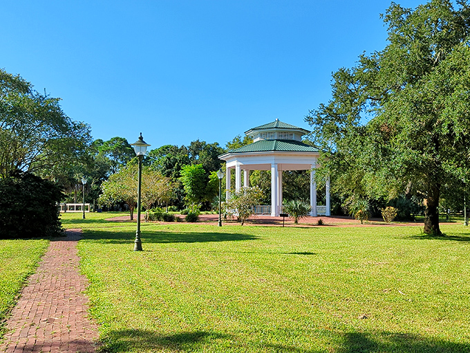 Lafayette Park's gazebo offers a shaded respite where locals have been escaping the Florida heat and sharing gossip for generations.