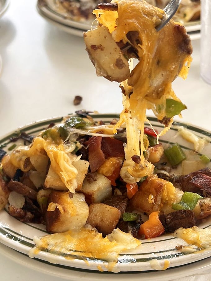 Cheese pulls that deserve their own Olympic event. These loaded hashbrowns are what potato dreams are made of - crispy, gooey, and utterly irresistible.