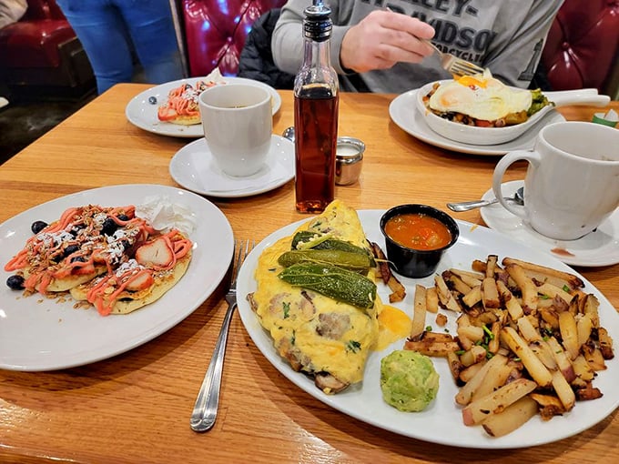 This isn't just breakfast&mdash;it's a color palette of morning delights where every bite tells a different delicious story.