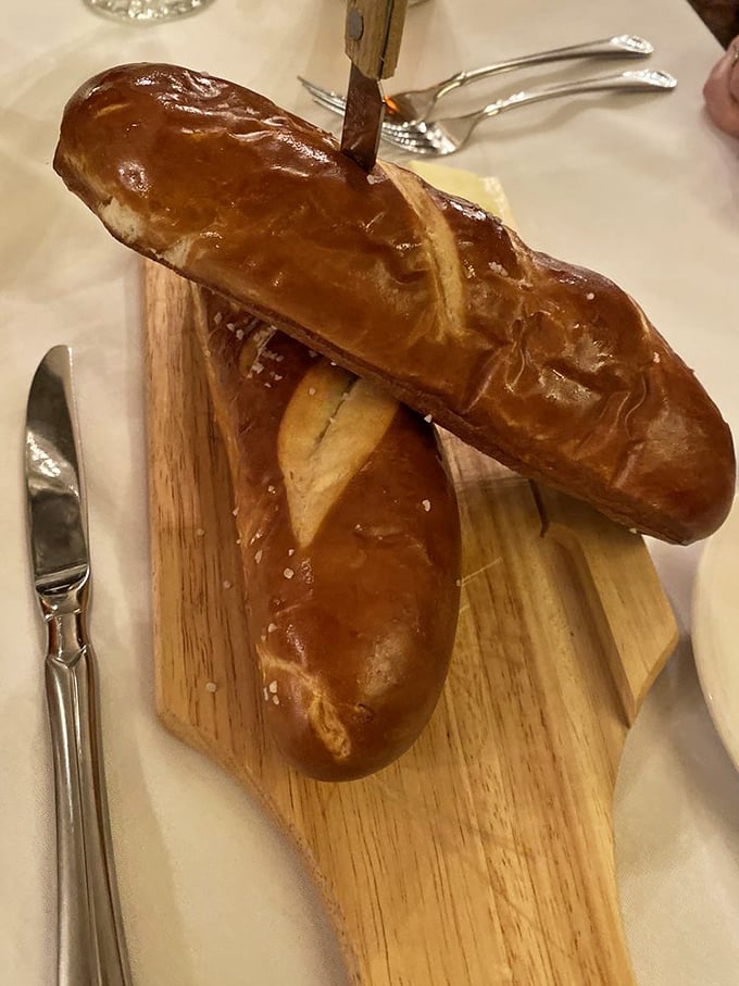 Pretzel bread so perfectly burnished and inviting, it makes you wonder if other bread has just been phoning it in all these years.