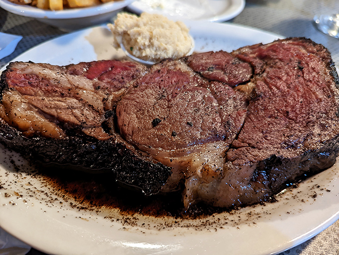 The kind of prime rib that makes vegetarians question their life choices. That crust! That tenderness! That perfect pink center!