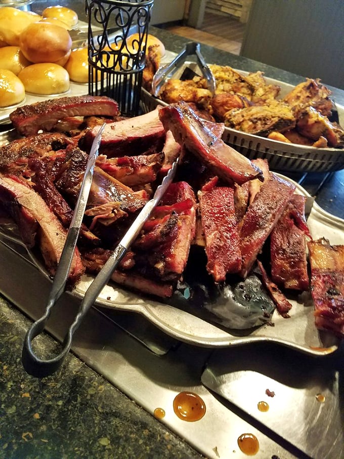 These ribs aren't falling off the bone&mdash;they're voluntarily jumping into your mouth. Smoky, sticky, and worth every napkin.