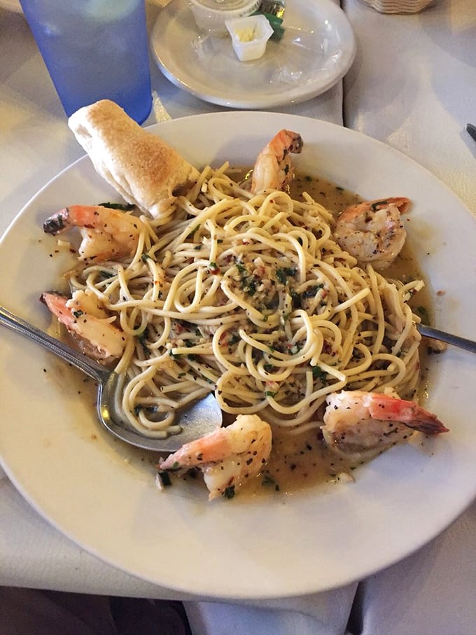 Plump shrimp nestled among perfectly twirled pasta&mdash;this plate practically demands a moment of respectful silence before diving in.