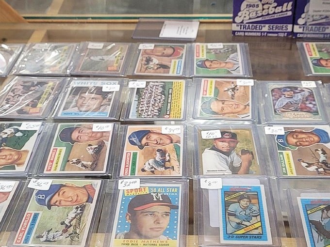 Baseball cards frozen in time&mdash;Mickey Mantle's swing and Ted Williams' stance preserved behind plastic, ready to transport fans back to America's golden age of baseball.