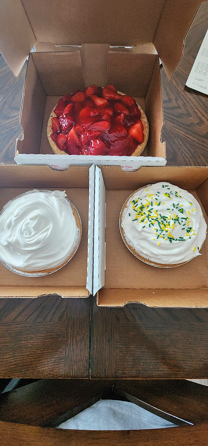 The holy trinity of pie perfection: strawberry, cream, and key lime. A boxed collection more valuable than most fine art.