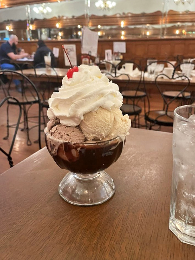 Two scoops, one mission: pure happiness. In a world of complicated pleasures, this sundae reminds us that sometimes simple is spectacularly satisfying.