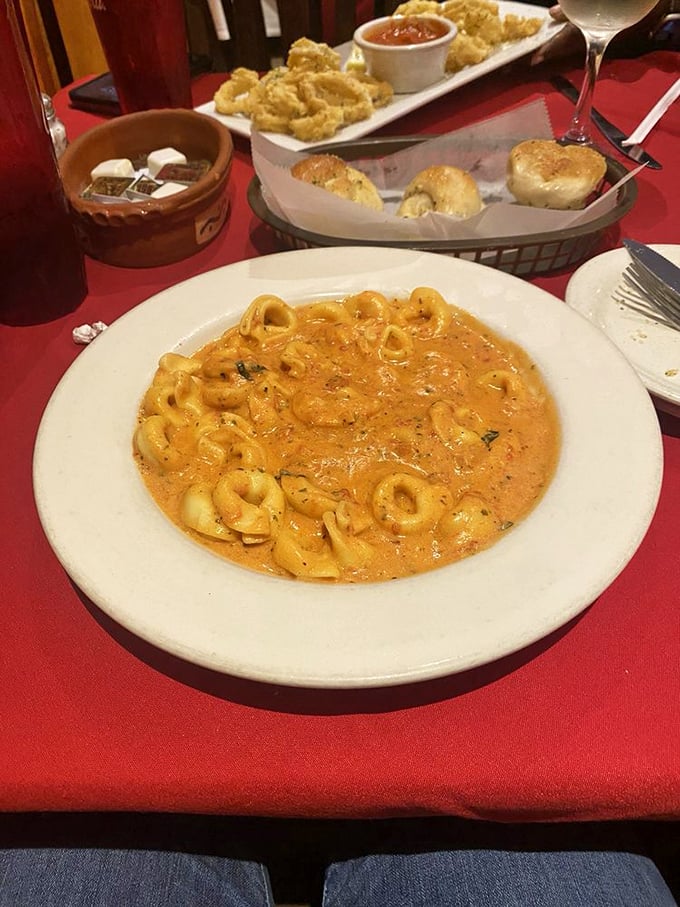 Tortellini Alla Panna that whispers, "Life is too short for diet food." Cream sauce this good should be classified as therapy. 