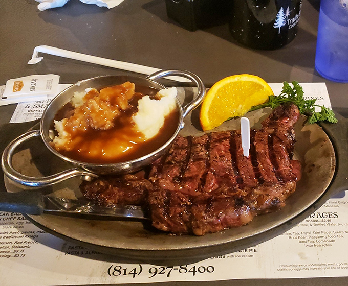 When your steak needs its own area code. The mashed potatoes and gravy are just supporting actors in this meaty blockbuster.