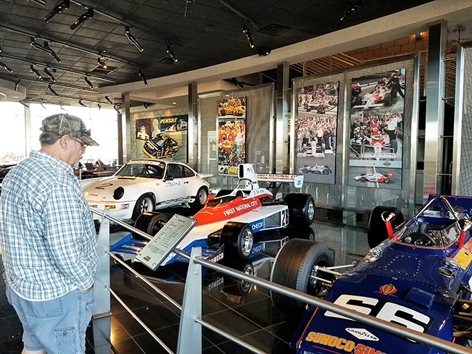 Visitors get up close with racing royalty. These aren't replicas&mdash;they're the actual chariots that carried legends to victory lane.