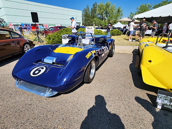 Ford's Le Mans-winning GT40s, displayed against a racing mural backdrop &ndash; like seeing the Beatles reunited on stage with their greatest hits.
