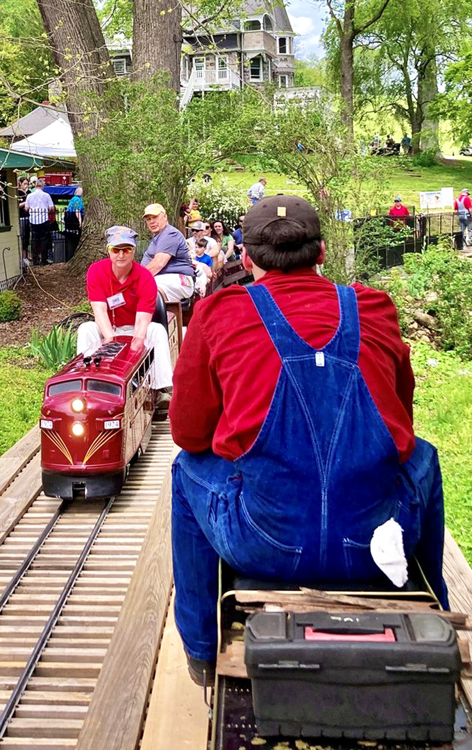 All aboard the miniature steam railway! Even grown-ups can't resist grinning when that whistle blows and the tiny train chugs forward.