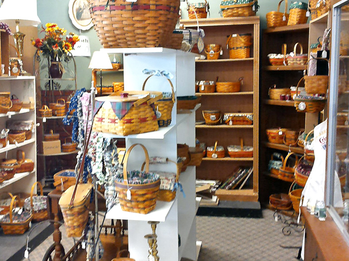 Basket case? More like basket paradise. Longaberger collectors might need a fainting couch after witnessing this woven wonderland of handcrafted Americana.