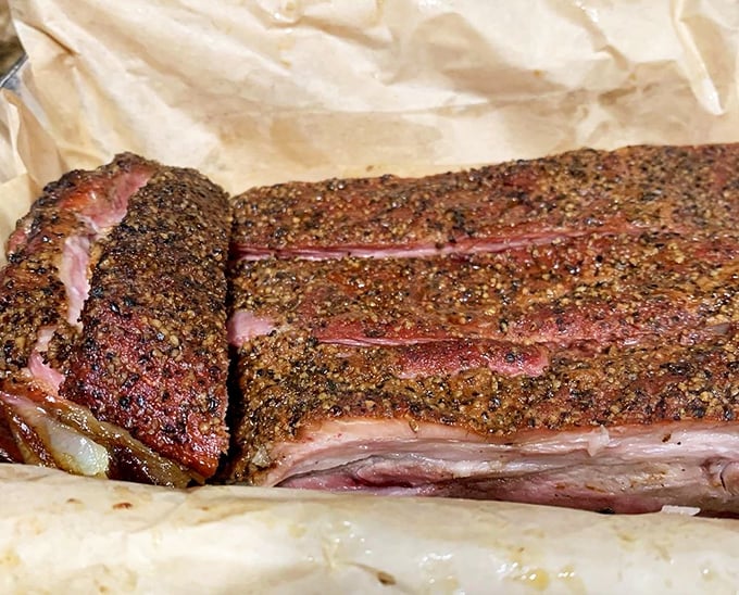 Behold the brisket in all its bark-encrusted glory&mdash;the kind of meat that makes vegetarians question their life choices.