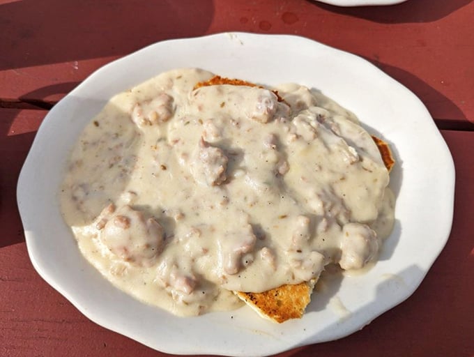 Biscuits and gravy: the comfort food equivalent of a warm hug from someone who actually likes you. Southern tradition meets Jersey hospitality.