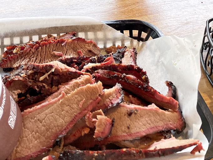 Brisket so tender it makes grown adults weep with joy. That smoke ring isn't just for show&mdash;it's a flavor halo blessed by barbecue angels.