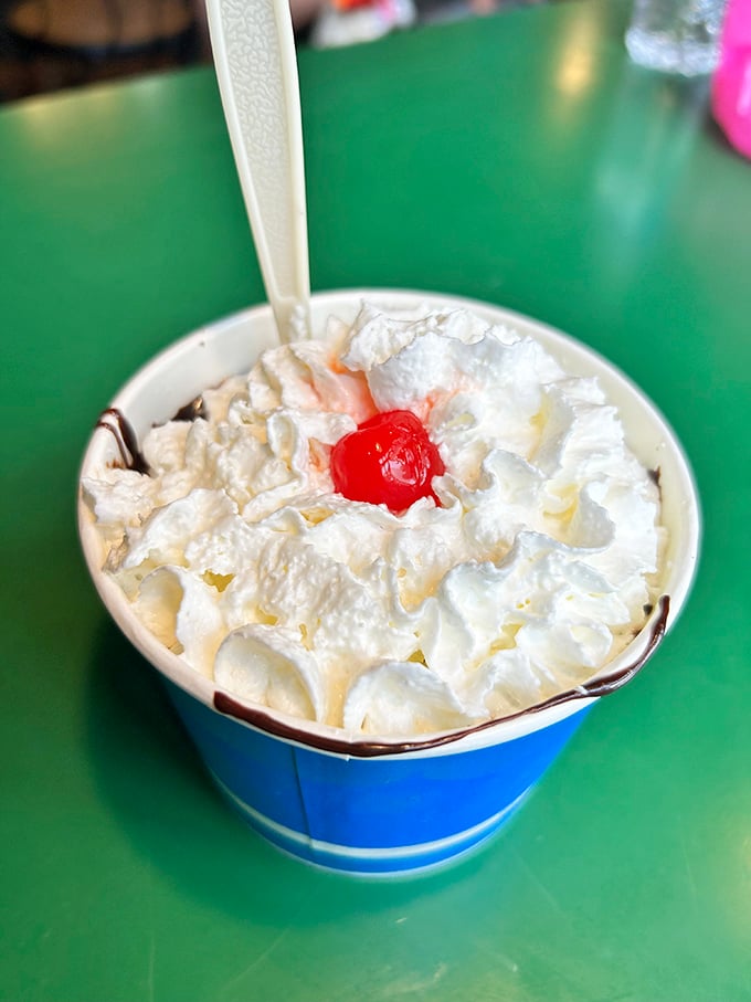 The brownie sundae that launched a thousand diets &ndash; and was worth breaking every single one of them. That warm-cold contrast is culinary poetry. 