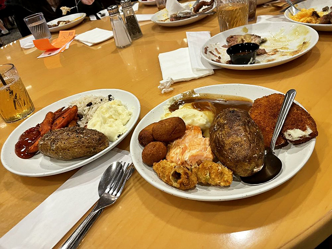 A plate that tells a story of careful curation&mdash;tender prime rib, vibrant Brussels sprouts, and sweet potato mash that could convert any vegetable skeptic. 