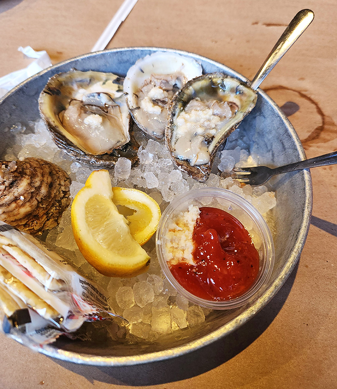 Fresh oysters on ice &ndash; nature's perfect appetizer. These briny jewels need nothing more than a squeeze of lemon and a moment of appreciation.