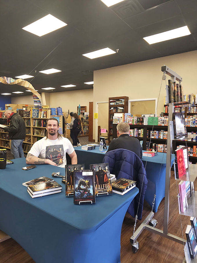 Author events transform this casual space into a literary salon where readers connect with creators over shared stories and signed copies.