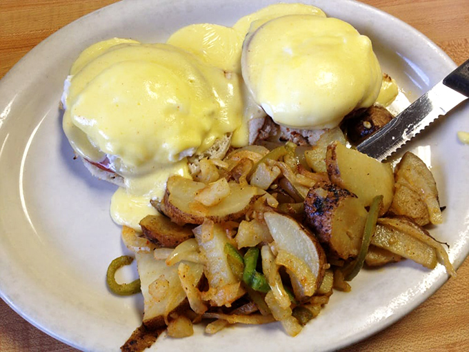 Eggs Benedict that would make the Pope jealous. That hollandaise sauce isn't just good&mdash;it's "tell your friends about it at inappropriate times" good.