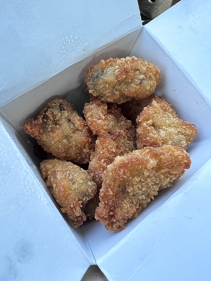 Each fried oyster is a crispy little miracle. One bite transports you from industrial Chicago to coastal paradise faster than any plane ticket.