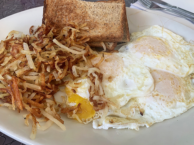 These aren't just hash browns&mdash;they're potato confetti celebrating your taste buds' birthday party. The crispy-to-tender ratio is mathematical perfection.