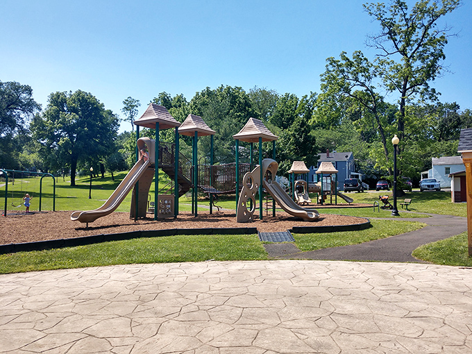 This playground isn't just for kids&mdash;it's where parents remember what it was like before their recreation involved scrolling through social media feeds.