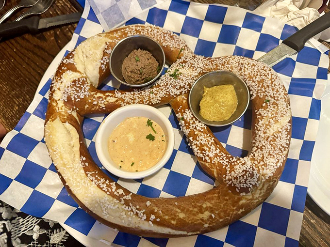 This isn't just a pretzel—it's a carbohydrate masterpiece that makes mall pretzels look like they need therapy.